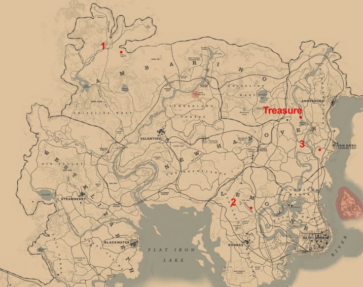 Guía de Red Dead Redemption 2: Mapa del tesoro del rastro envenenado ...
