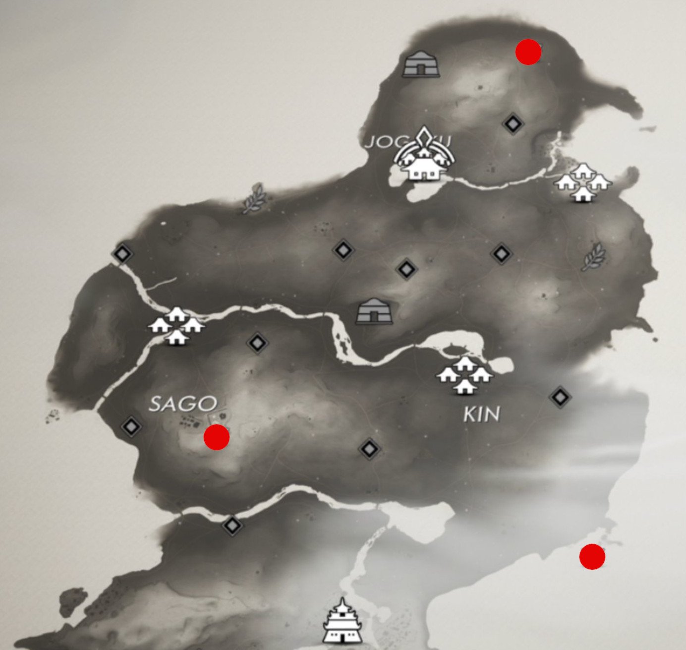 Posición de los santuarios - Guía de Ghost of Tsushima: Dónde están los ...