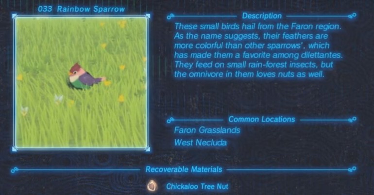 Pájaros - Todos los animales en Zelda BotW - Millenium
