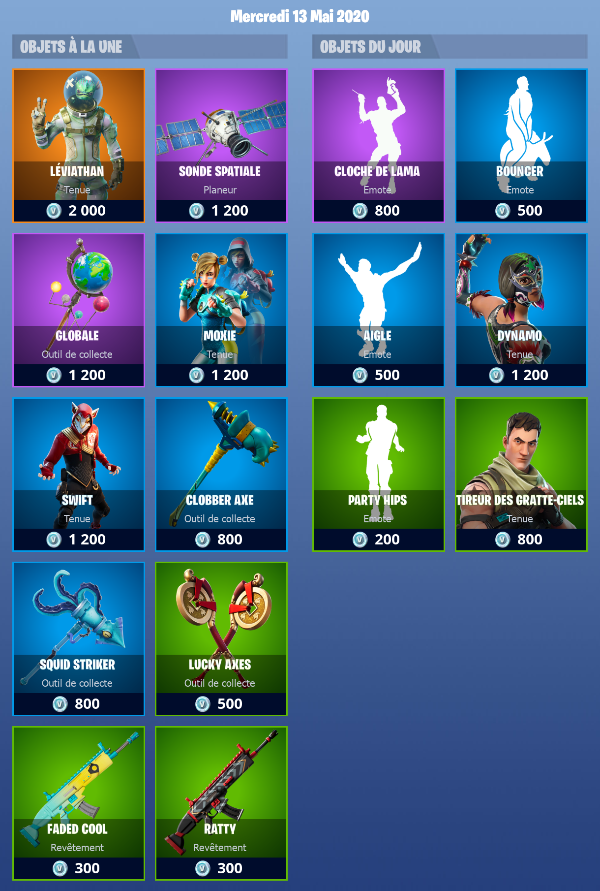 Fortnite: Tienda del 13 de mayo de 2020 - Millenium