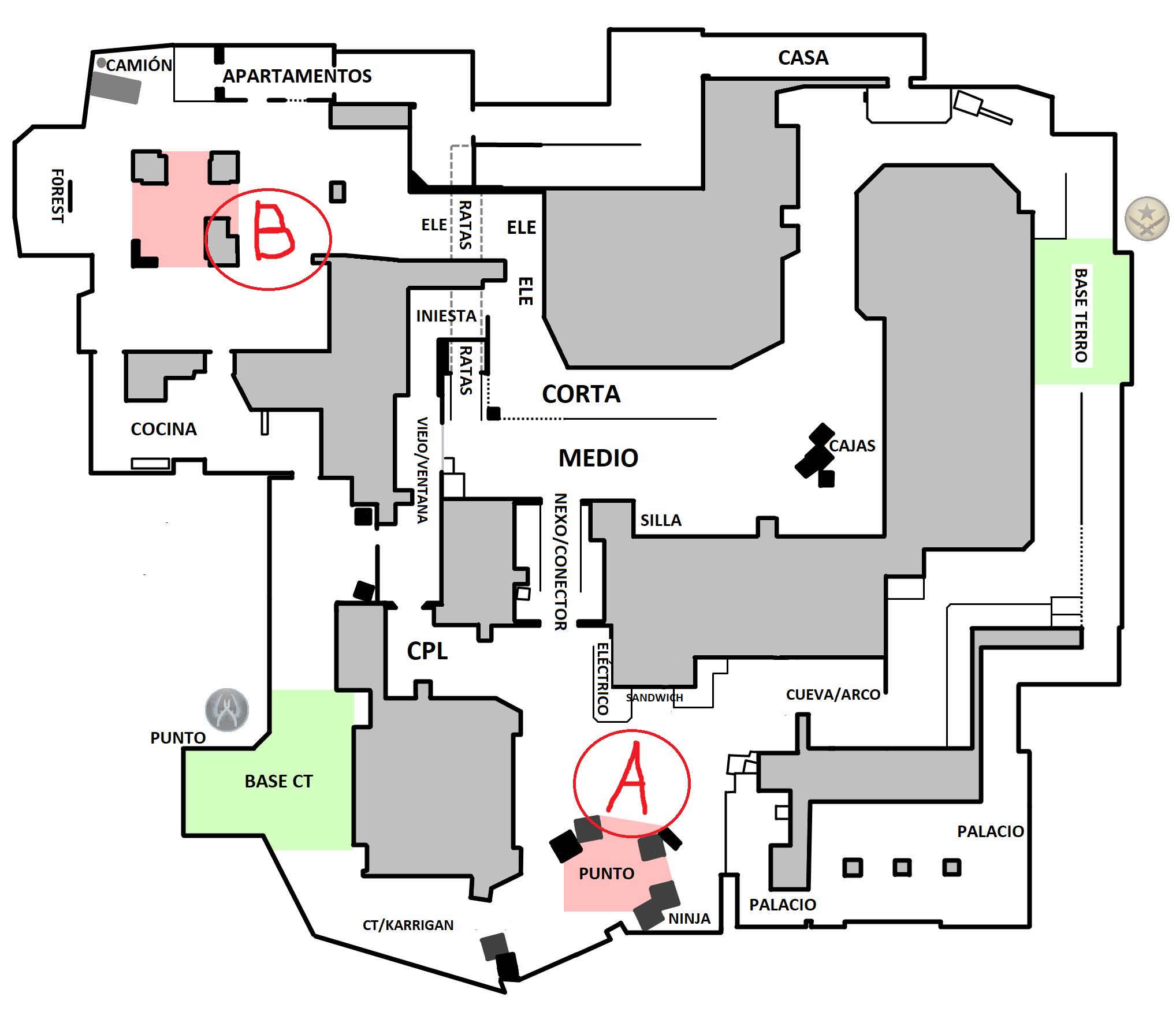 Guía CSGO: nombres y callouts en de_mirage - Millenium