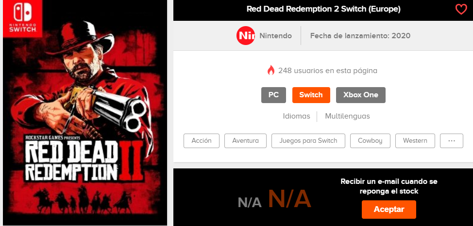 Red Dead Redemption 2 podría llegar a Nintendo Switch - Millenium