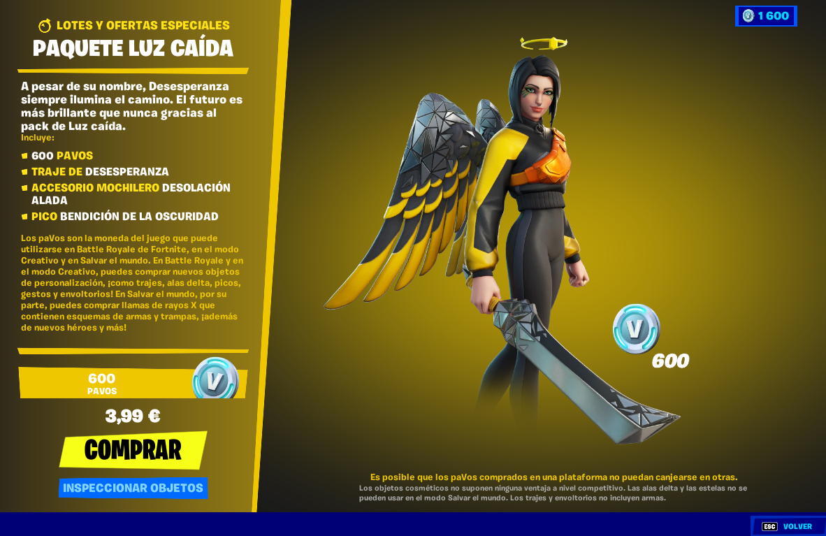 Fortnite: El paquete de Luz Caída está disponible en la tienda del 20 ...