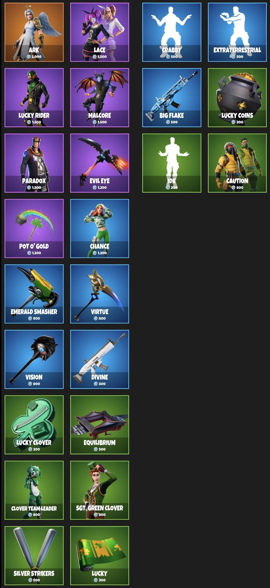 Fortnite: Tienda del 17 de marzo de 2020 - Millenium